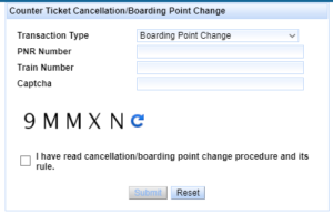 How to Counter Ticket Boarding Point Change - Railway Station